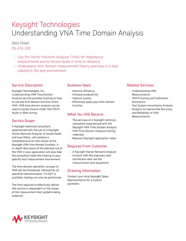 Understanding VNA Time Domain Analysis PDF Asset Page | Keysight